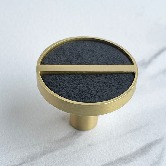 Posh Hardware Shop - Sveg - Brass and Leather Knobs in 4 Colours